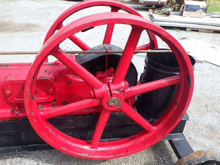 Pre-1920 Chicago Pneumatic air compressor on cart with cooling tank, 3 ...