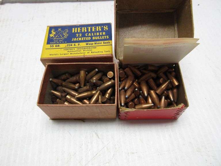 (600) Hornady 22 Cal. bullets; (207) Herter 22 Cal. jacketed bullets ...