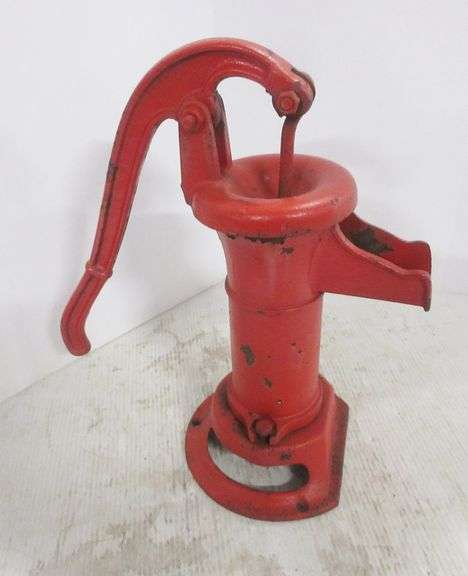 Water well hand pump, Red Rare Ranch craft original cast iron, 15"H ...