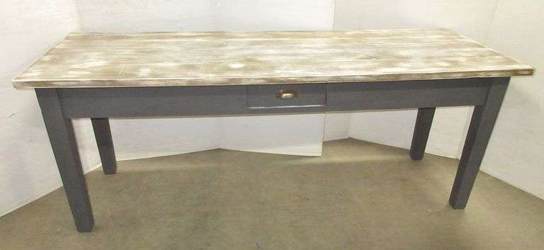 Antique low post office table/bench with drawer, 72"L x 26"D x 28"H ...