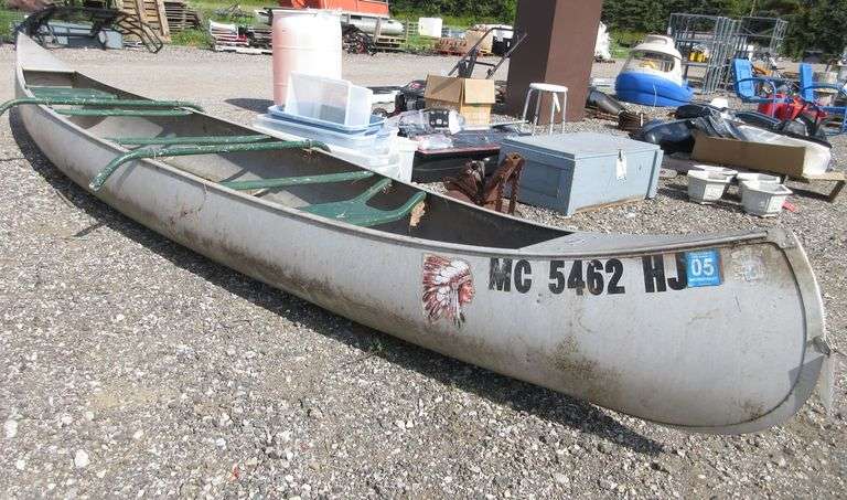 Metal canoe, 16 1/2' - Albrecht Auction Service