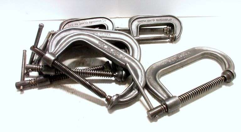 (8) "C" Clamps, includes: Four- 6" and Four- 4", all from US ...