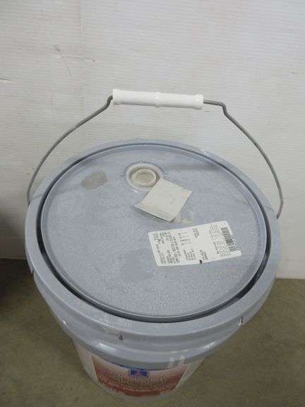 (2) 10-Gallon interior gray paint, color name on top, fresh mistint ...