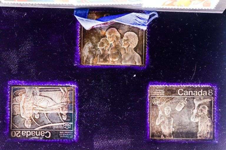 .999 Fine Silver - Olympic Stamp Set w/ Postage Stamps - The Auction Vault