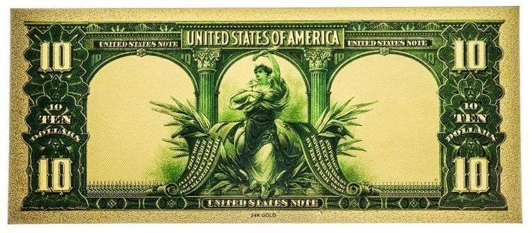 USA Ten Dollar Bison Collector Note - 24 kt Gold Foil w/ Giclee Art ...