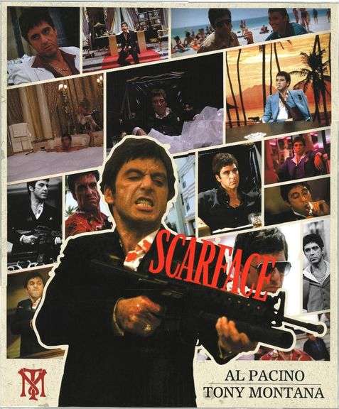 Al Pacino "Tony Montana" Scarface Collage unframed - The Auction Vault