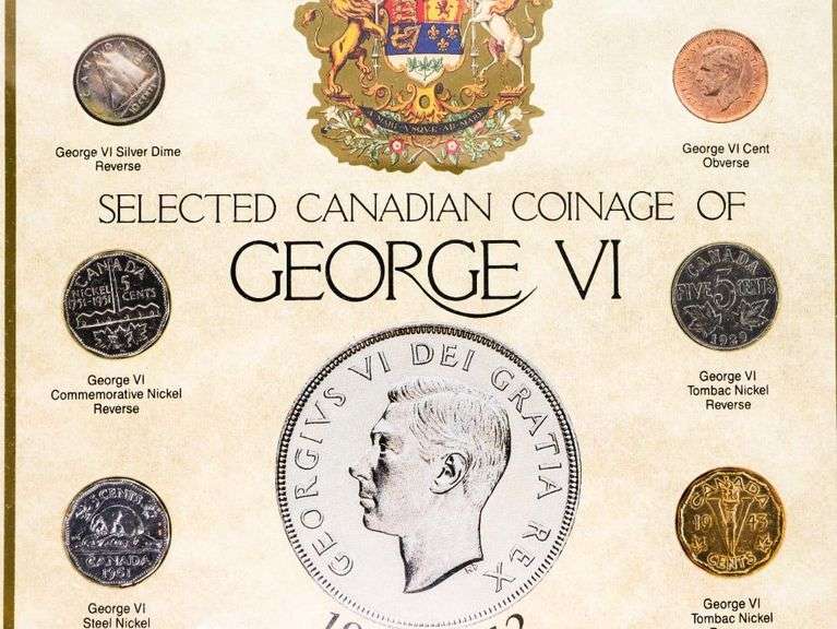 Selected Coinage of George VI Framed - Silver & Stamps - The Auction Vault