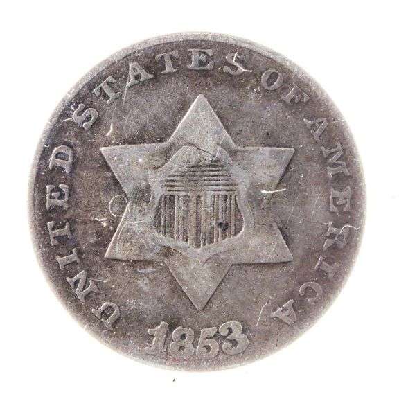 1853 USA Silver 3 Cents ICCS VG8 - The Auction Vault