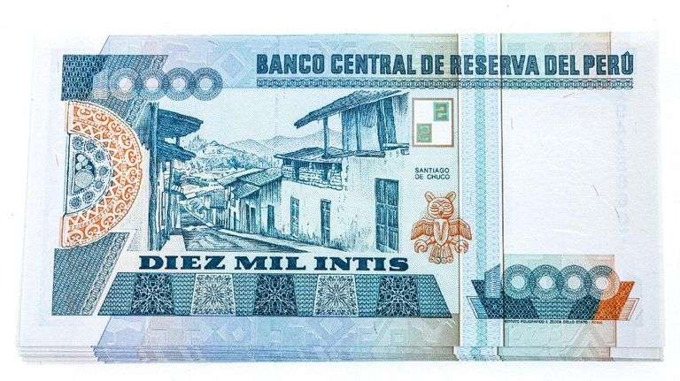 10 x Banco Central De Peru, 1988 Diez Mil Intis (10000) UNC In Sequence ...