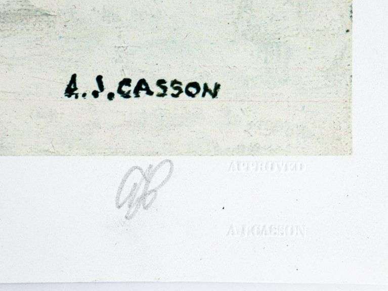 Rare Group of Seven Artist - A.J. Casson (1898-1992) L.E. Lithograph ...