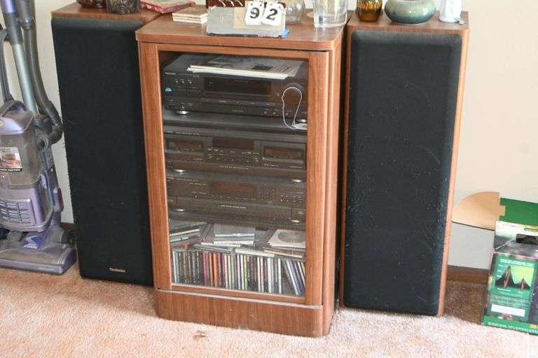 Technics Stereo Rack System with Speakers and Cabinet - Apexx Auctions