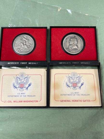 Two of America’s First Medals Medallions with Cases - Apexx Auctions