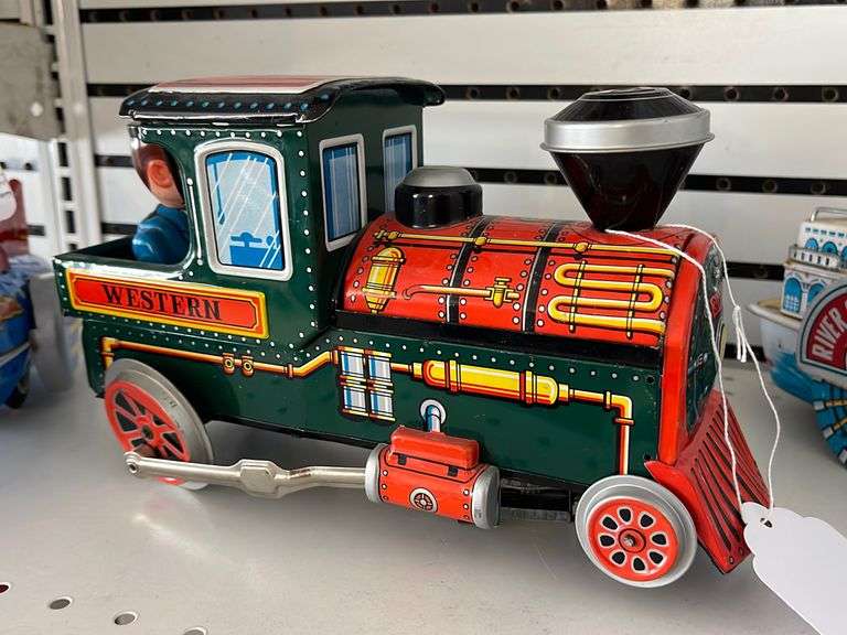 Vintage Western Tin Train Toy - Apexx Auctions