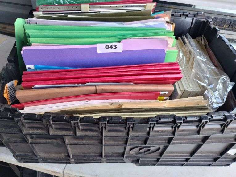 ASSORTED OFFICE SUPPLIES- FILE FOLDERS, PAPER, INVENTORY SHEETS ...