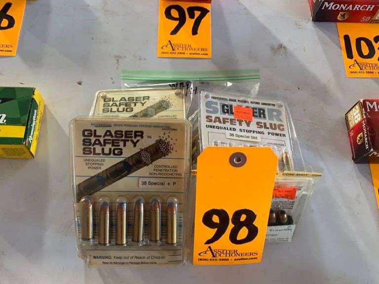 18 Rounds Glaser .38 Special Safety Slug, 6 Rounds Buffalo Bullet .38 ...