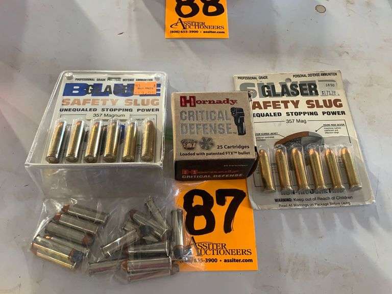 25 Rounds Hornady .357 Mag 125gr FTX, 12 Rounds Glaser .357 Magnum ...