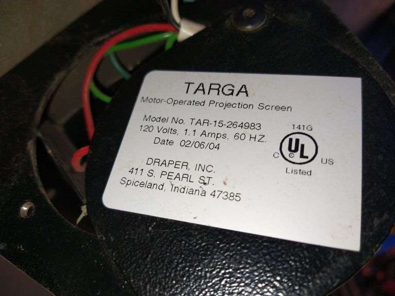 Targa Motor Operated Projection Screen - Assiter Auctioneers