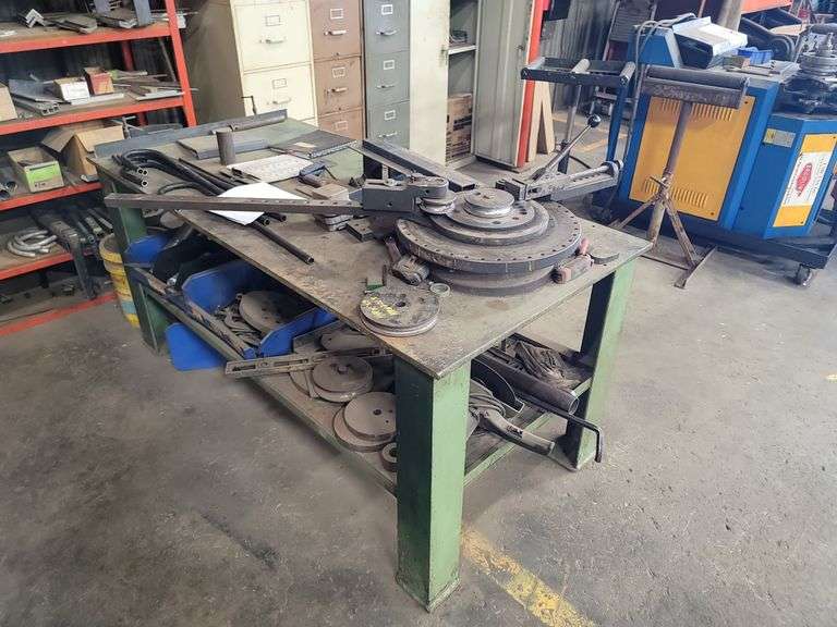 Manual Pipe Bender Table w/Attachments - Assiter Auctioneers