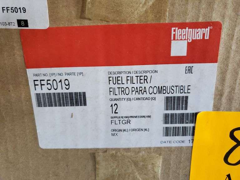 (8) Fleetguard FF5019 Fuel Filters - Assiter Auctioneers