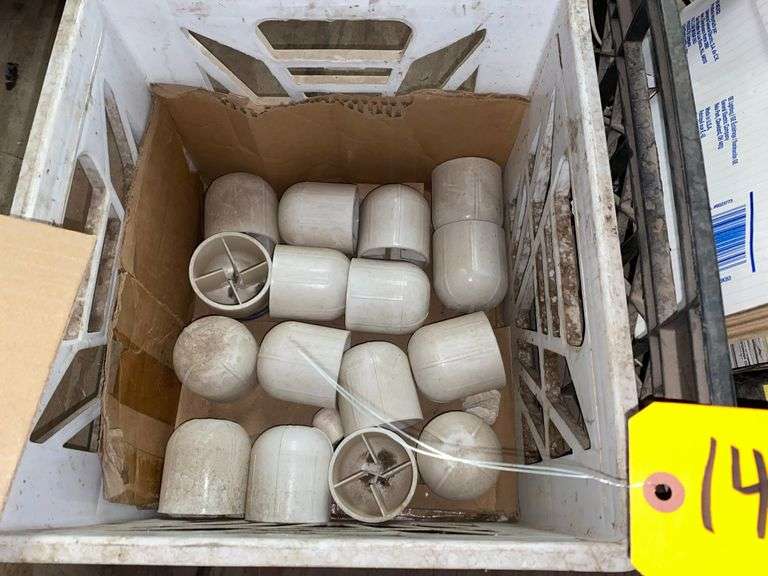 Box of PVC Switches, Box of Light Blubs and 5 Transformer Boxes ...