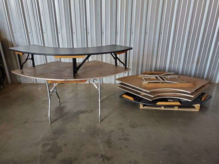 (4) Quarter Circle Tables and (3) Bar Tops - Assiter Auctioneers