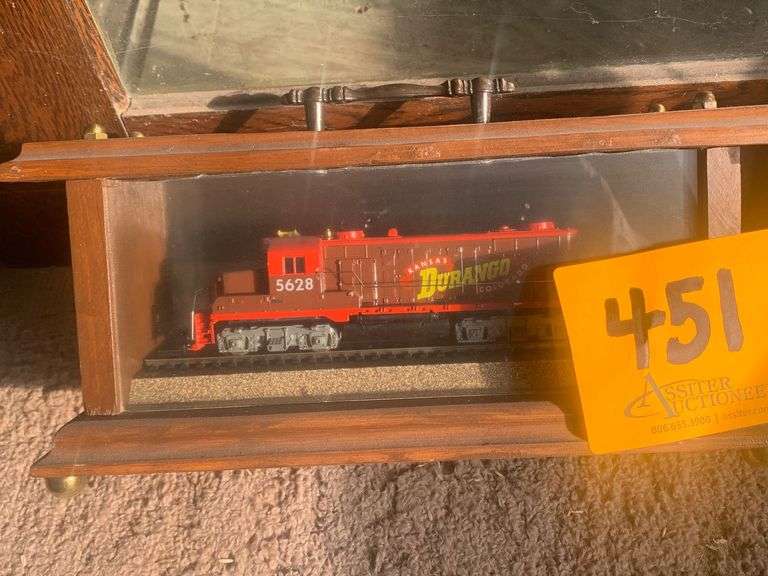 2 Model Trains w/ Wood & Glass Boxes - Assiter Auctioneers