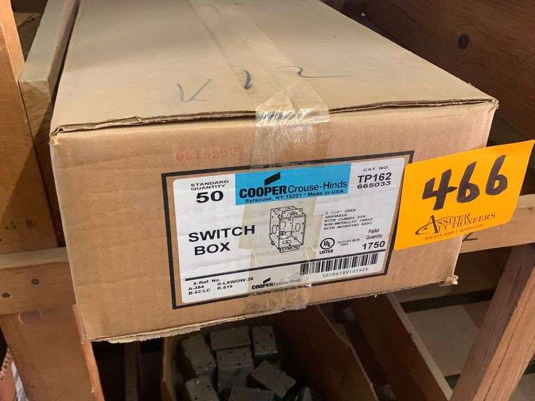 50 Cooper 2.5" Deep Switch Boxes - Assiter Auctioneers