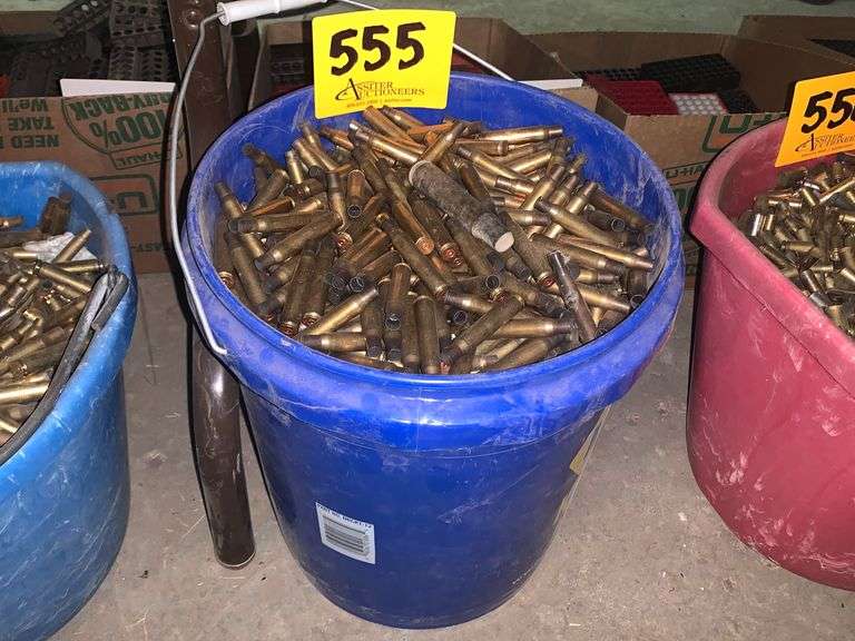 Bucket of Spent Rifle Shell Cases - Assiter Auctioneers