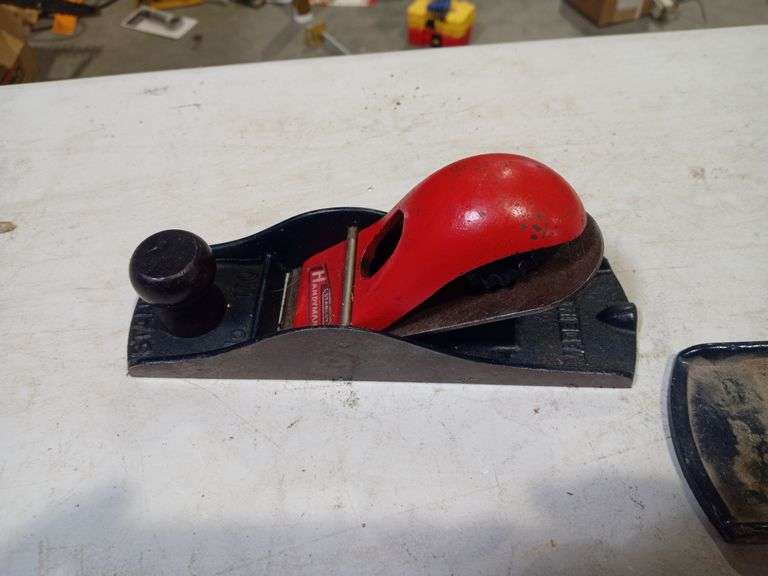 13-3/4" Stanley Bench Planer, Vintage 7" Stanley Wood Block Planer, and 10" Surform Wood Planer ...