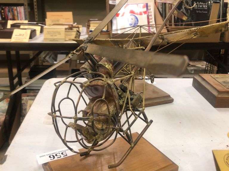 Scrap Art Metal Helicopter 18 x 13 x 12 - Assiter Auctioneers