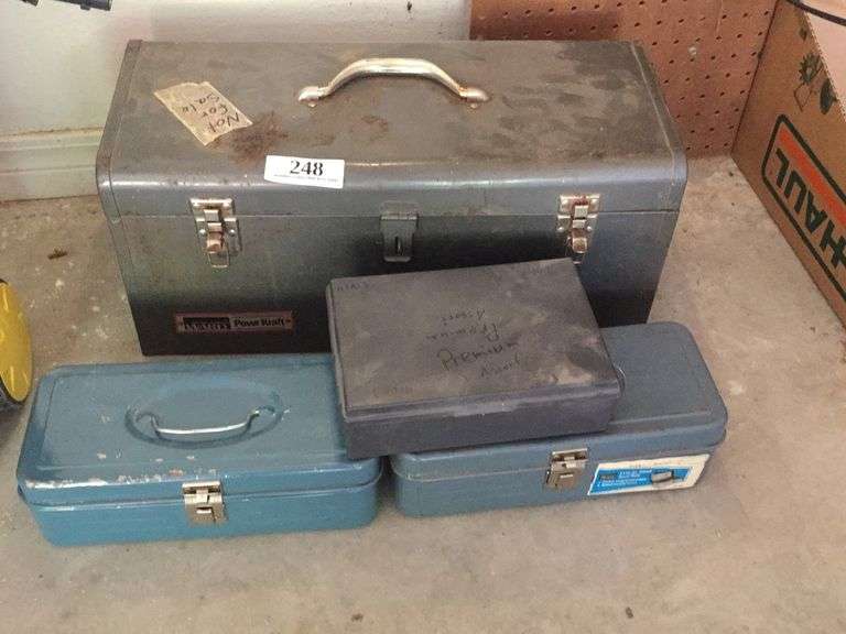 Montgomery Ward Metal Tool Box w/(3) Others - Assiter Auctioneers