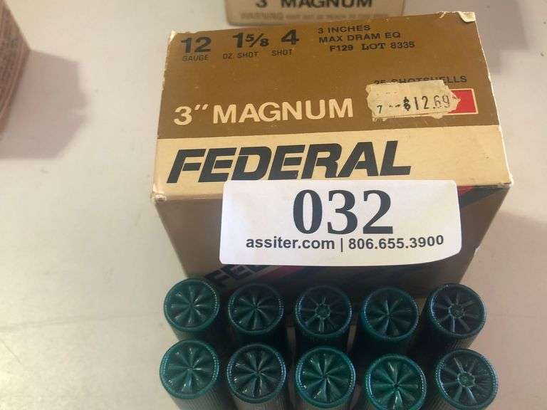 (35) rds Federal 12ga 3" Magnum 4 Shot - Assiter Auctioneers