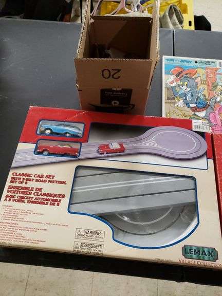 2 puzzles, raggedy ann, tom & jerry game of scattergories, car set ...