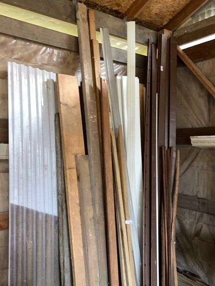 Assorted Scrap Lumber and Metal Siding, - Baer Auctioneers - Realty, LLC