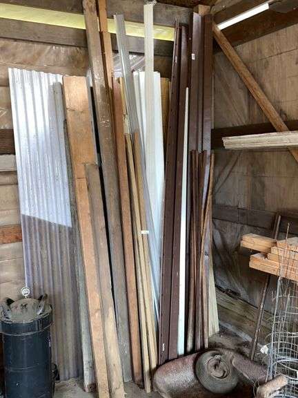 Assorted Scrap Lumber and Metal Siding, - Baer Auctioneers - Realty, LLC