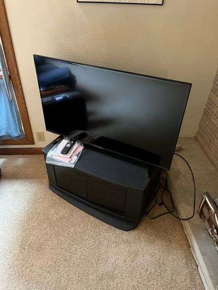 Sharp Flat Screen TV (Approx 38") and TV Stand - Baer Auctioneers ...