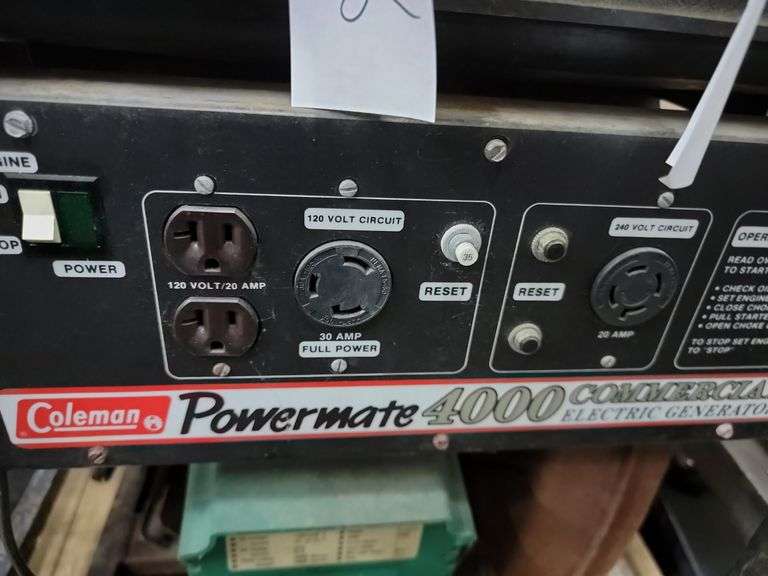 Coleman Powermate 4000 Commercial Electric Generator - Baer Auctioneers ...