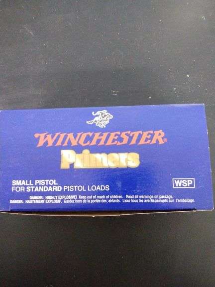 1000 pc box Winchester sm pistol primers - Baer Auctioneers - Realty, LLC