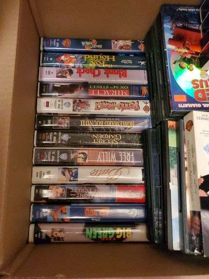 Box of VHS Tapes, DVDs - Baer Auctioneers - Realty, LLC