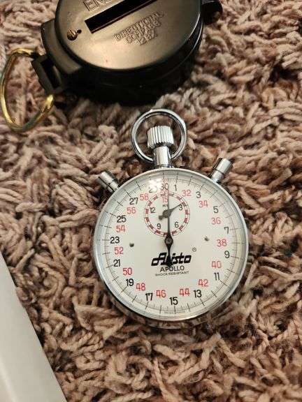 Compass, Aristo Apollo Stopwatch, Avon Pocket Watch - Baer Auctioneers ...