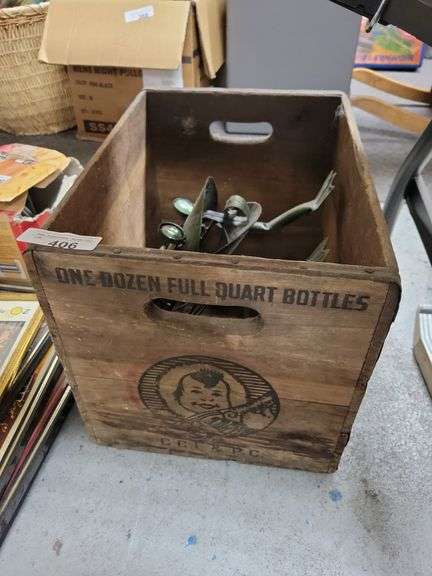 Antique Wood Crate, Yard Frog - Baer Auctioneers - Realty, LLC