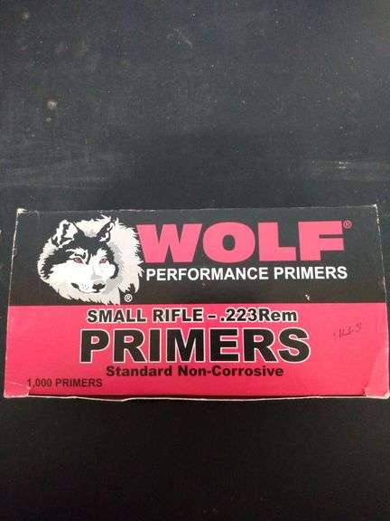 957 pcs Wolf small rifle primers - Baer Auctioneers - Realty, LLC