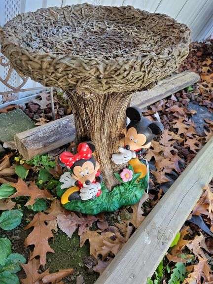 Disney Bird Bath and Iron Fencing - Baer Auctioneers - Realty, LLC