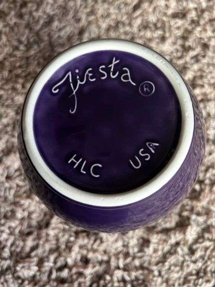 Fiesta Plum Royalty Vase Fiestaware - Baer Auctioneers - Realty, LLC