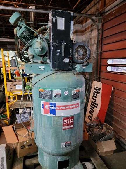 Champion 3 Phase Industrial Air Compressor - Baer Auctioneers - Realty, LLC