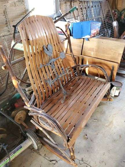 Amish Style Double Rocker and Aluminum Weather Vane - Baer Auctioneers ...