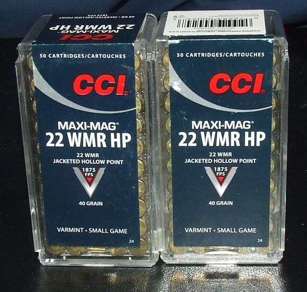 2 - 50 Rounds CCI 22 WMR HP - Baer Auctioneers - Realty, LLC
