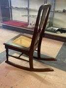 Vintage Cane Bottom Rocking Chair - Baer Auctioneers - Realty, LLC