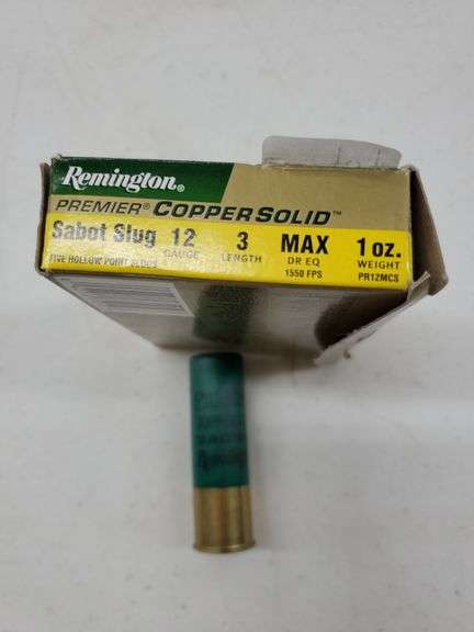 5 rnd box Remington Copper Solid 12ga sabot slugs - Baer Auctioneers ...