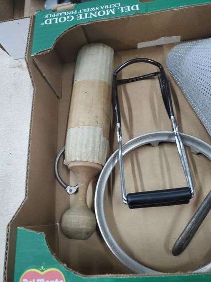 Meat Grinder, Wooden Plunger, Food Mill Cone - Baer Auctioneers ...